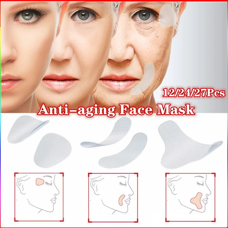 Reusable Silicone Wrinkle Removal Sticker Facial Lifting Strips Set ...