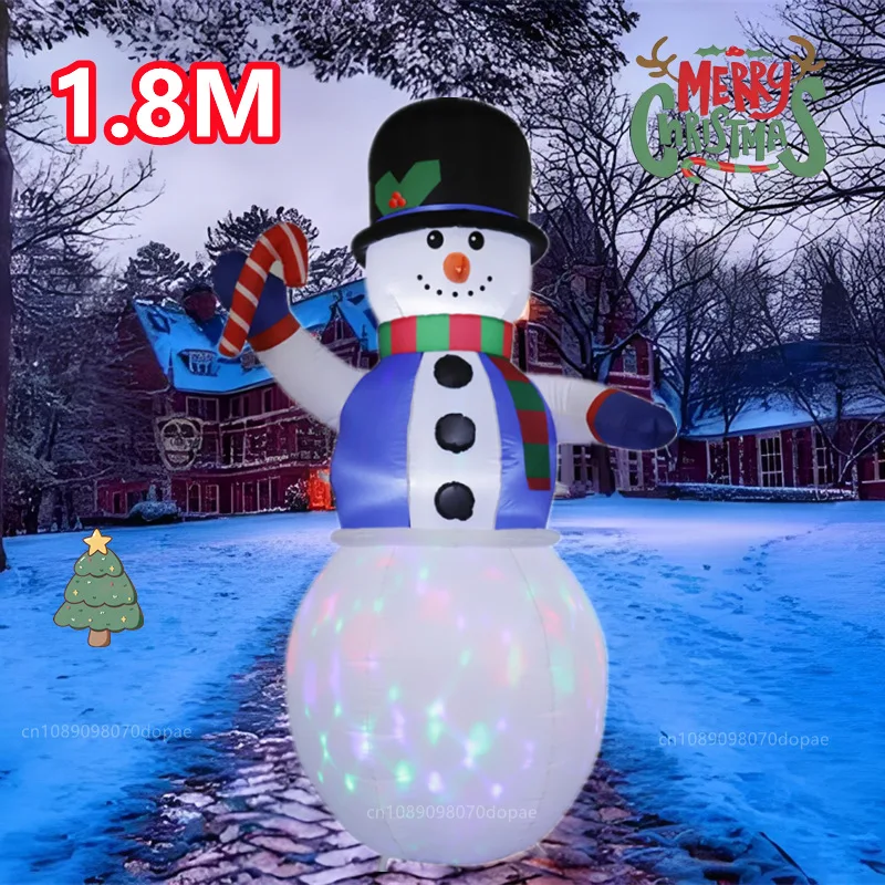 1-8M-Christmas-Inflatables-Blue-vest-snowman-Models-Built-in-LED-Lights ...