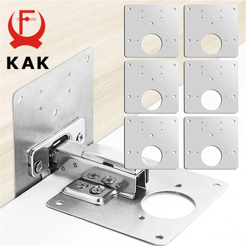 KAK-8pcs-Hinge-Repair-Plate-Brushed-Stainless-Steel-Cabinet-Hinge ...