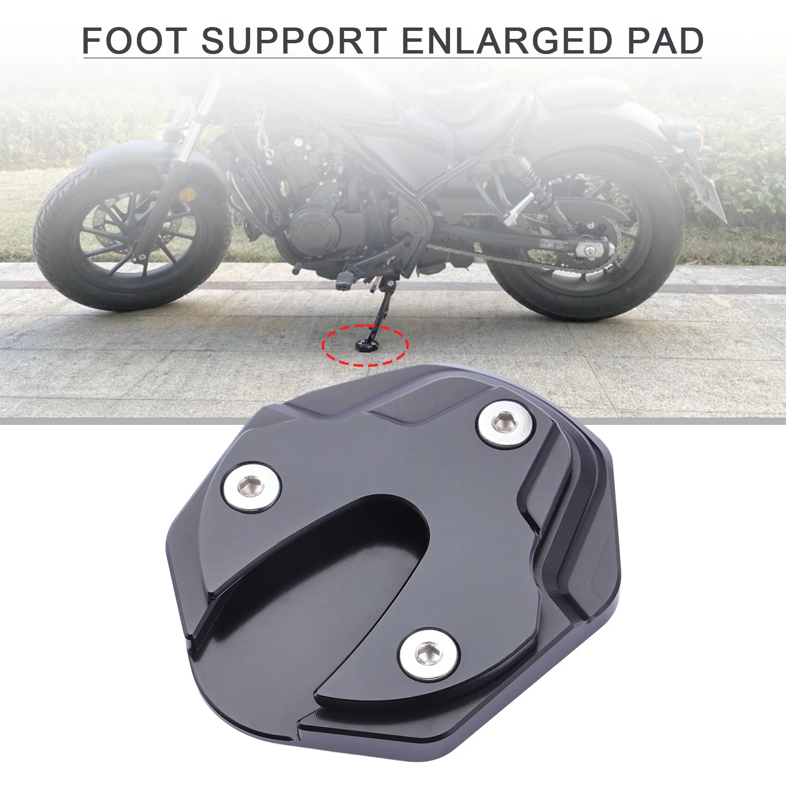 Motorcycle-Kickstand-Side-Stand-Extension-Enlarge-Plate-Pad-For-Honda ...