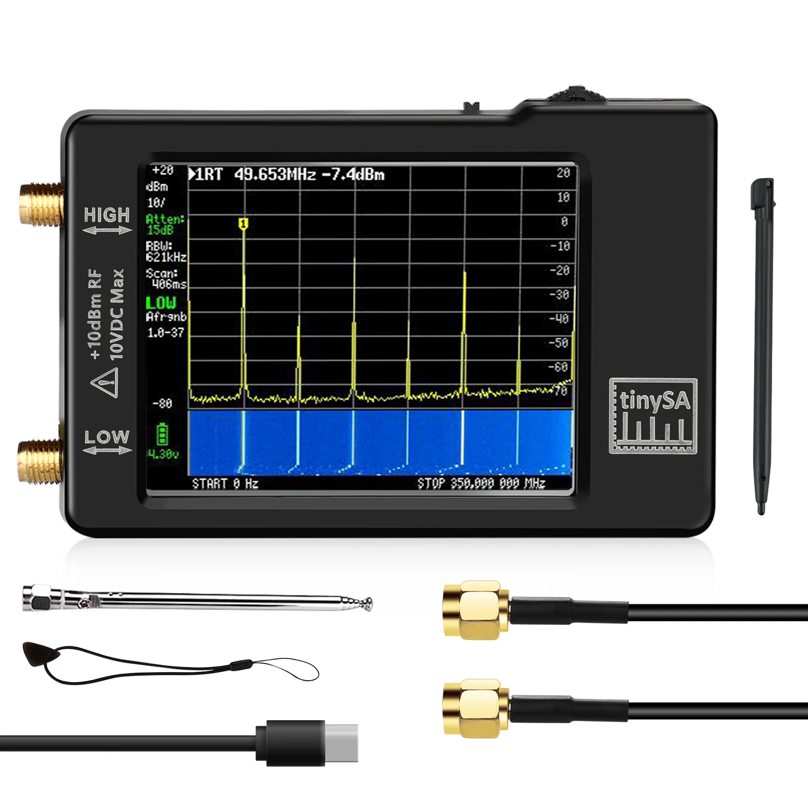 Upgraded-Tinysa-Spectrum-Analyzer-MF-HF-VHF-UHF-Input-For-0-1MHZ-350MHZ ...