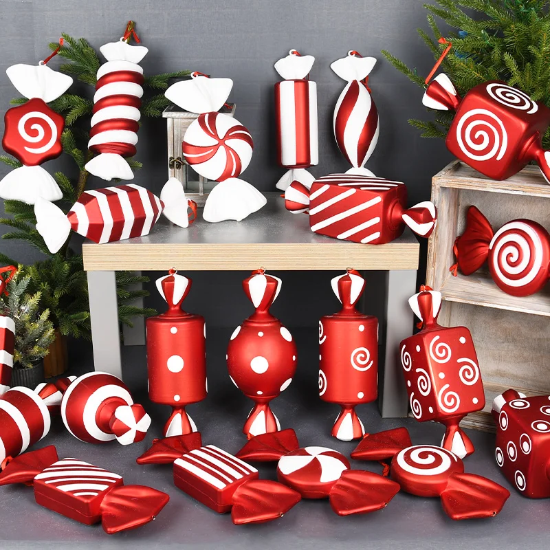 New-Various-Styles-32cm-Red-and-White-Christmas-Decorations-Large ...