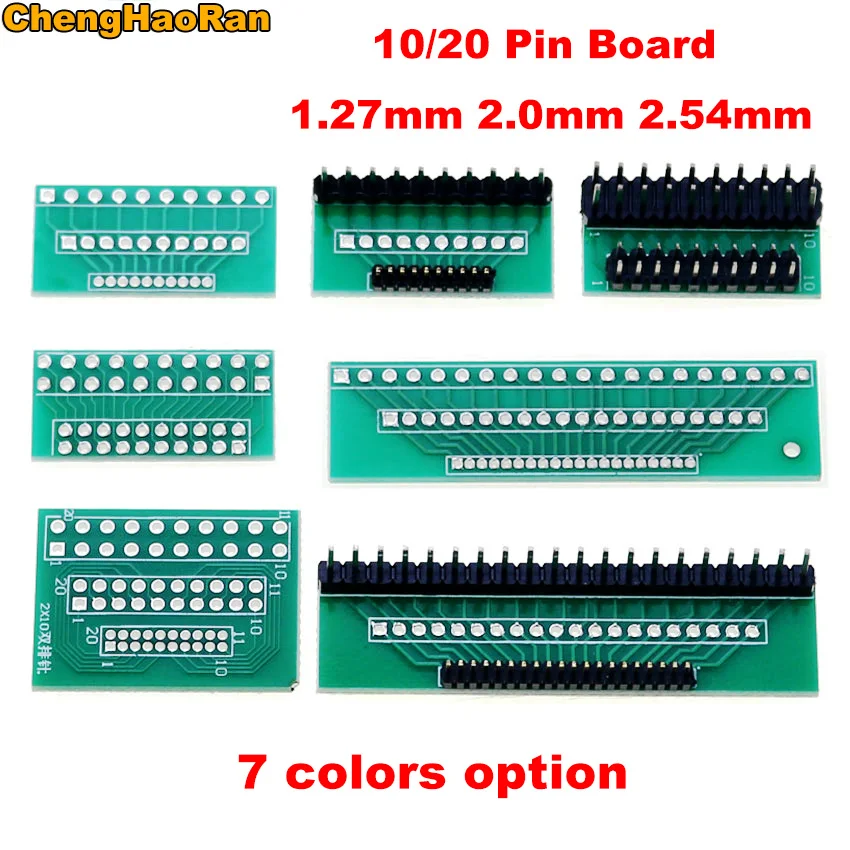 5pcs 10/20 Pin Single Double Row PCB Adapter Board 1.27mm 2.0mm 2.54mm Pitch Mutual conversion ...