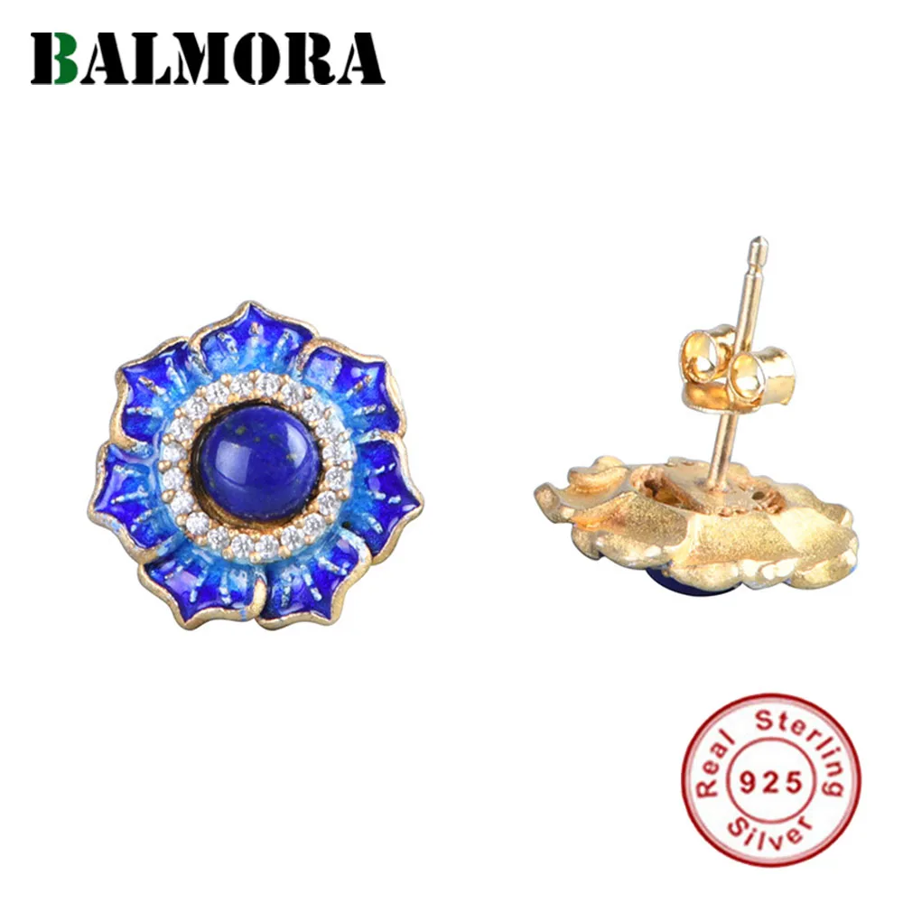 BALMORA-S925-Sterling-Silver-Enamel-Flower-Stud-Earrings-for-Women ...