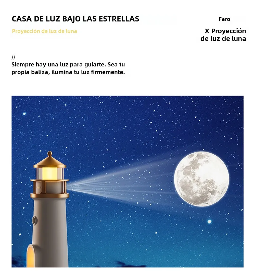 Faros De Noche Y Luna Lámpara De Noche Con Faro Y Luz De Luna,