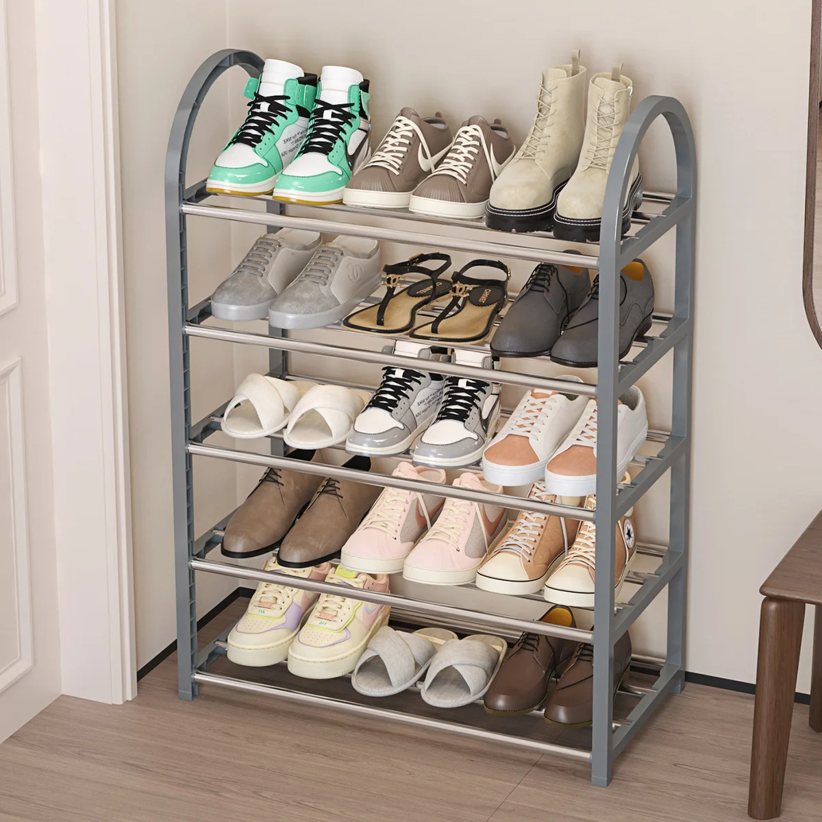 Simple-Metal-Shoe-Storage-Rack-Space-Saving-Shelf-Shoes-Organizer-Sala ...