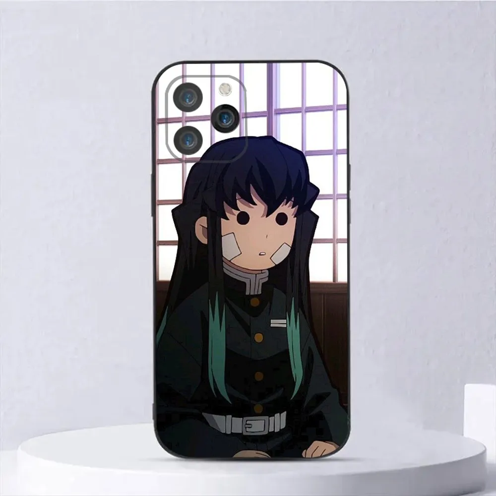 Muichiro Tokito Anime Soft Silicone Black Phone Case for iPhone 8 Plus (Z6)