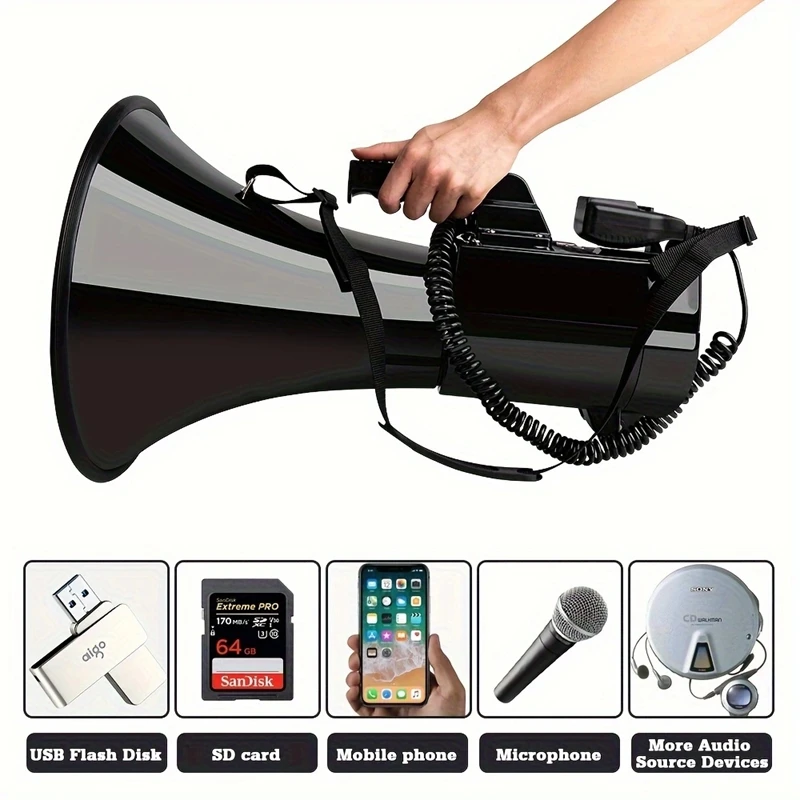 Ultra-High-Power-75W-2km-Amplified-Multi-Function-Speaker-Megaphone-for ...