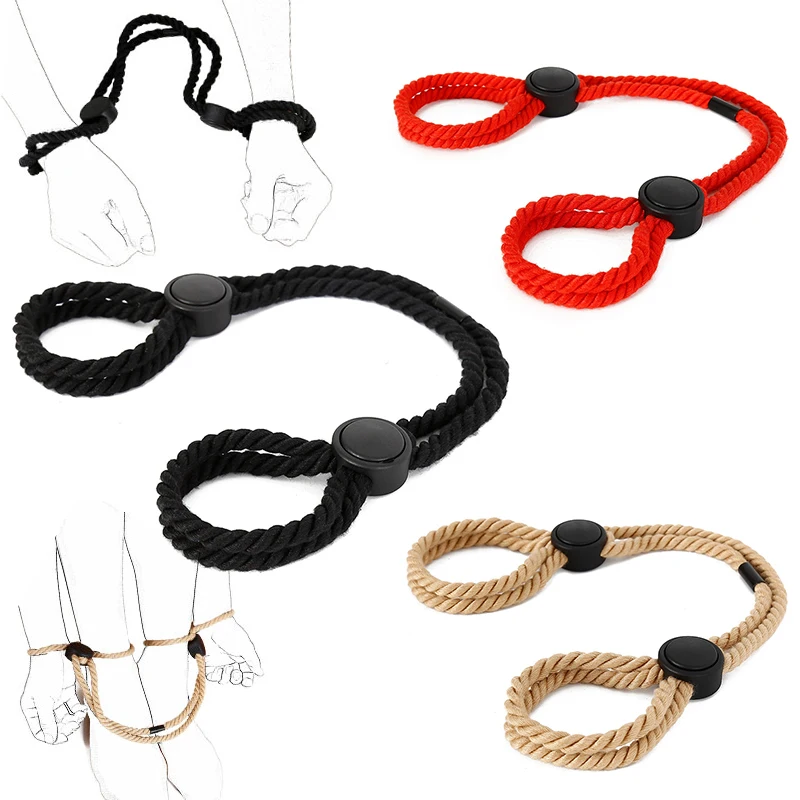 Adjustable-Cotton-Rope-Couple-Handcuffs-Fetish-Hand-Wrist-Bdsm-Bondage ...