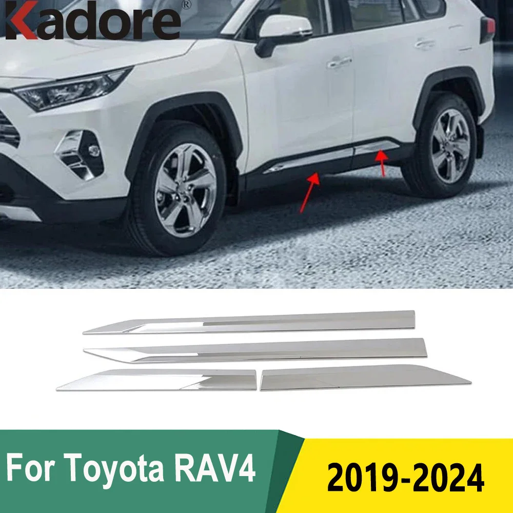 For-Toyota-RAV4-RAV-4-2019-2022-2023-2024-Chrome-Side-Door-Body-Molding ...
