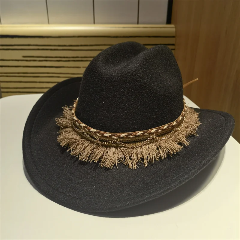 Hat-Cowboy-Hat-Fedora-Fedoras-Western-Cowboy-Vintage-Casual-Solid ...