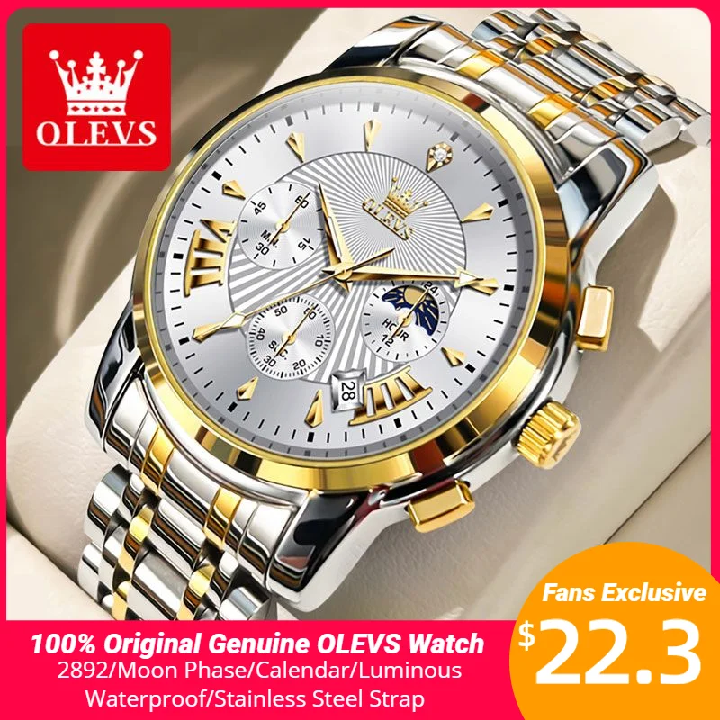 OLEVS-Luxury-Brand-Original-Quartz-Watch-for-Men-Stainless-Steel ...
