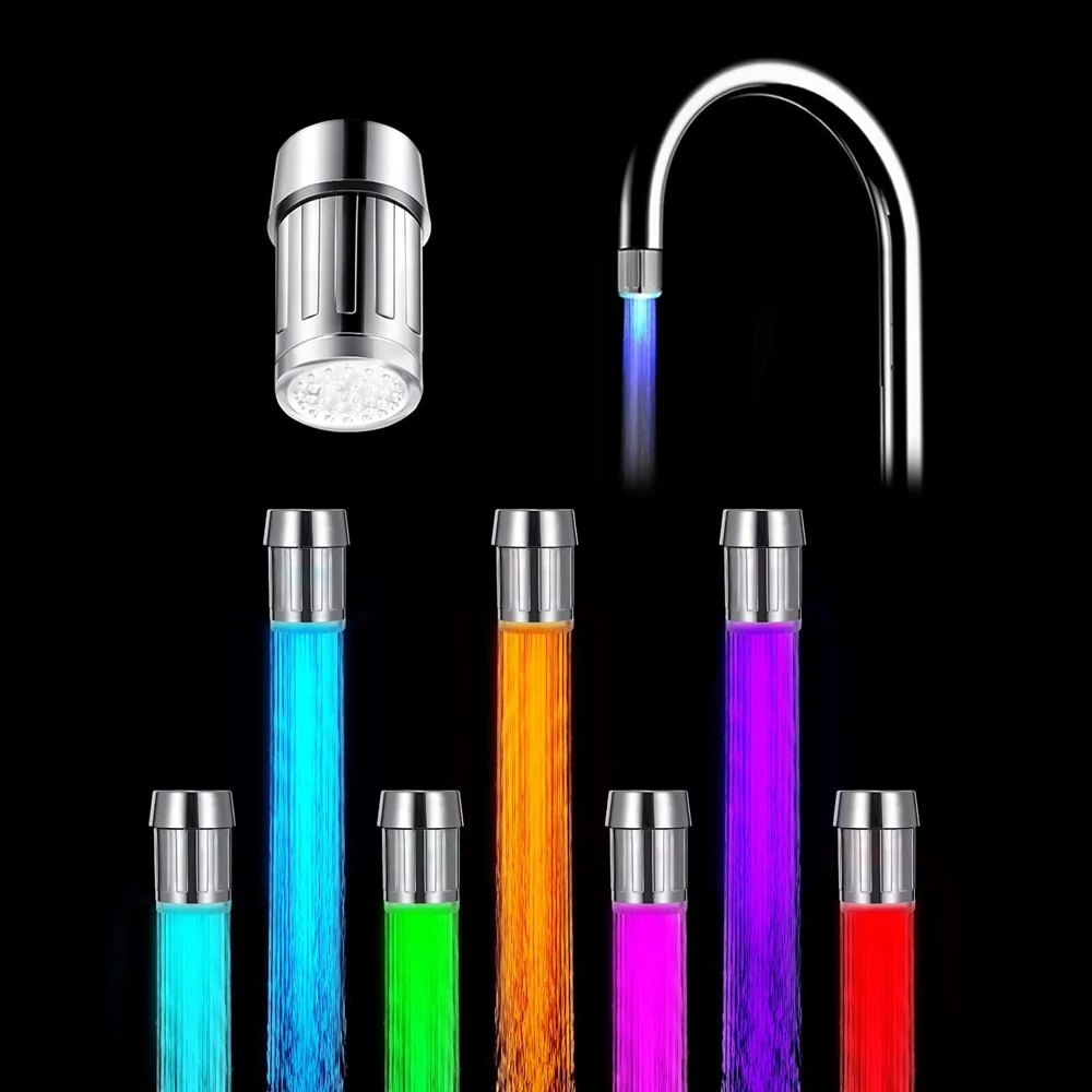 1-4PCS-7-Color-Change-Automatically-LED-Faucet-Head-Glow-Water-Saving ...