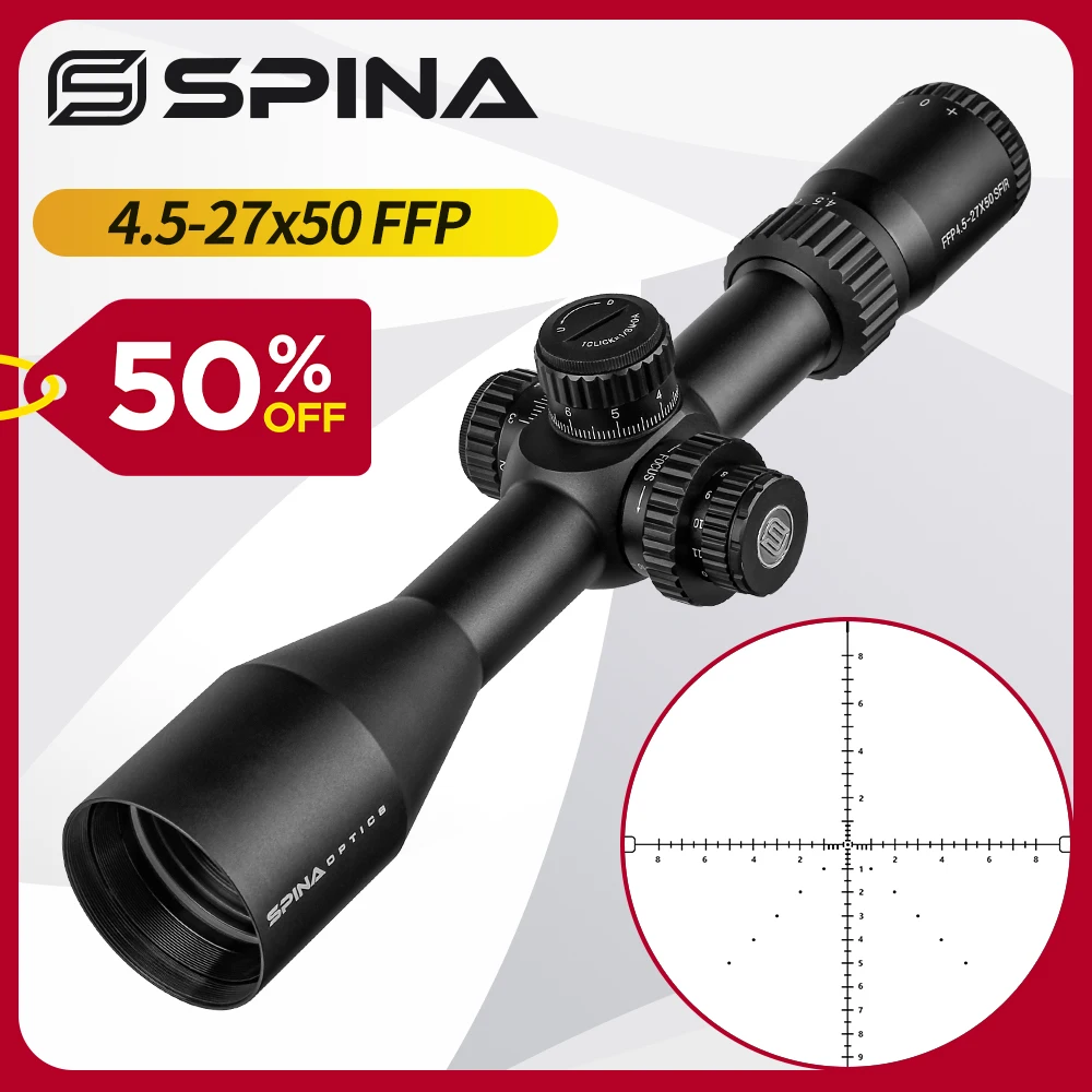 SPINA Optics HD 4.5 27X50 FFP luneta myśliwska luneta luneta taktyczna szkło trawione celowniki ...
