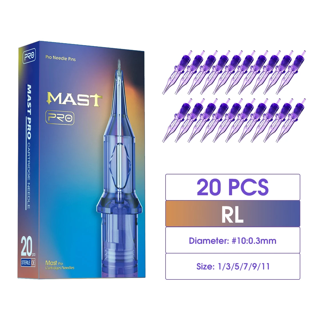 Mast-Pro-Tattoo-Needles-Cartridge-Disposable-Sterilized-Round-Liner ...