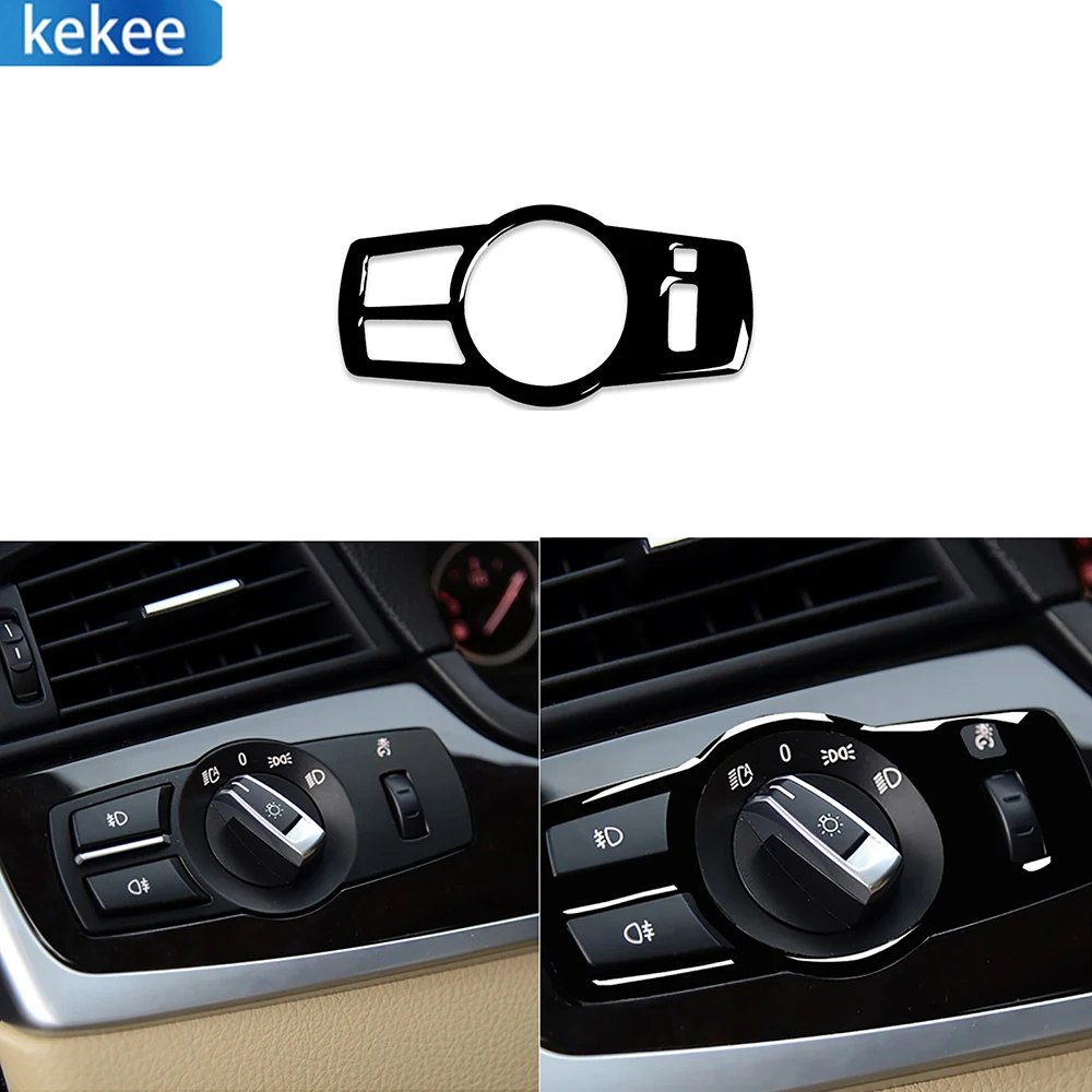 For BMW 5 Series F10 F07 F01 F25 F26 Piano Black Headlight Switch Panel ...