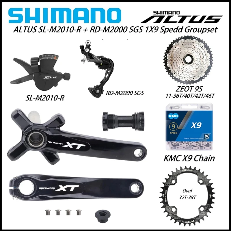 SHIMANO ALTUS SL M2010 RD M2000 9v Groupset M2000 Rear Derailleur KMC ...