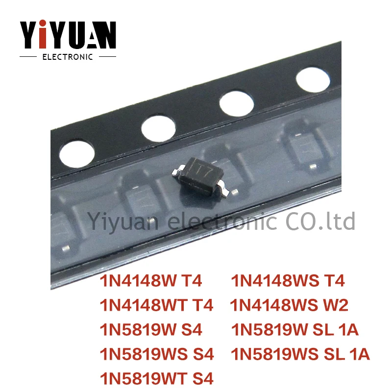 100PCS NEW 1N4148W T4 1N4148WS T4 1N4148WT T4 1N4148WS W2 1N5819W S4 1N5819W SL 1A 1N5819WS S4 ...