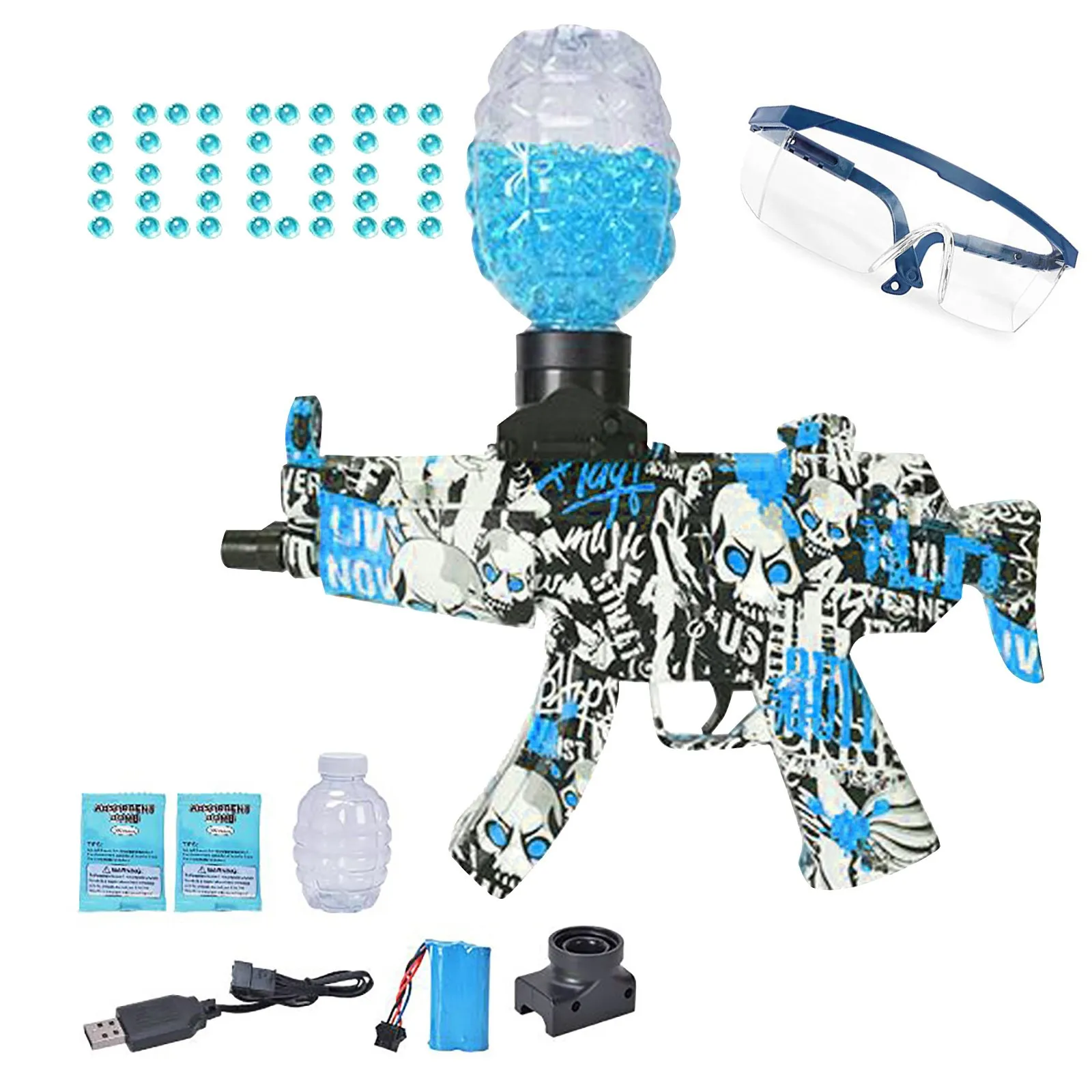 1 Set Electric Splatter Ball Blaster Water Bomb Shoots Gun Shooting ...