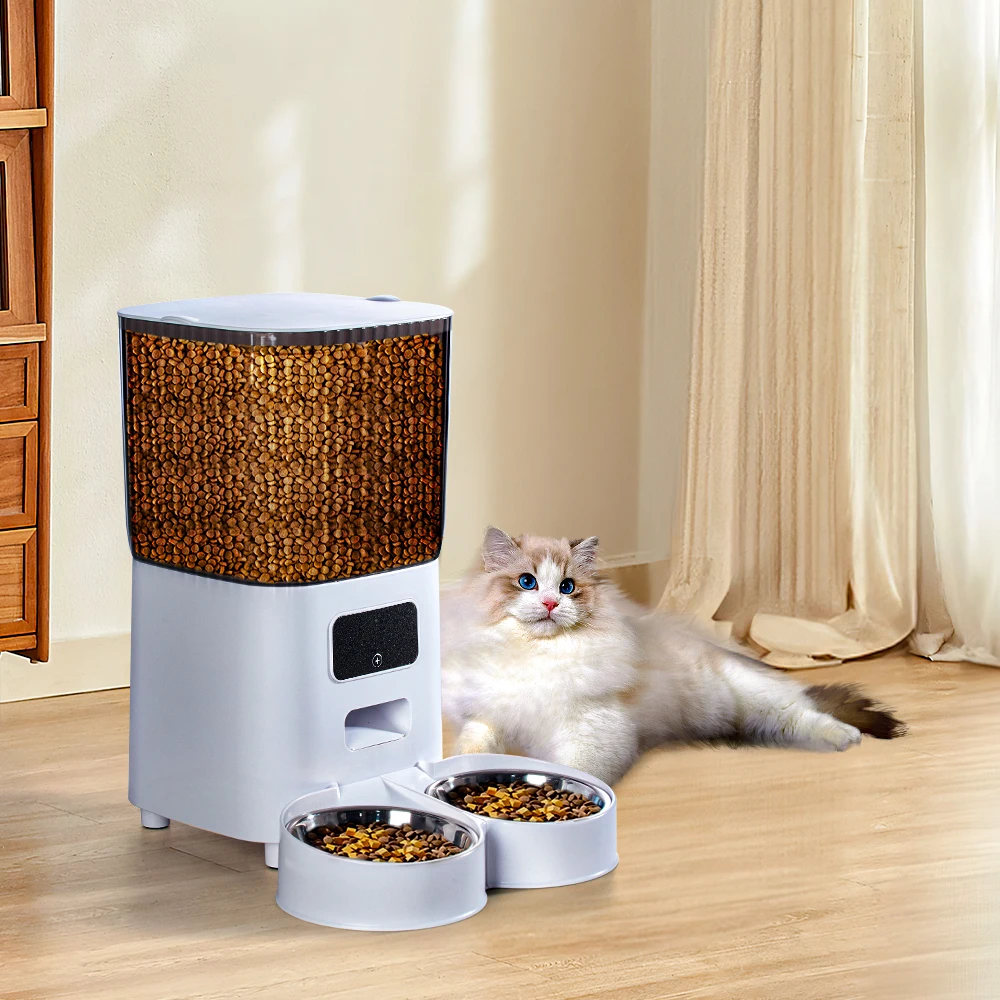 Tieker 5L dual bowl power smart pet feeder key video monitoring cats ...