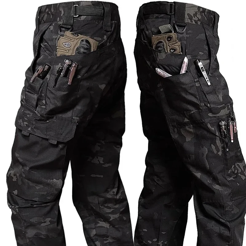 Camouflage-Tactical-Pants-Outdoor-Work-Cargo-Trousers-Waterproof-Multi ...