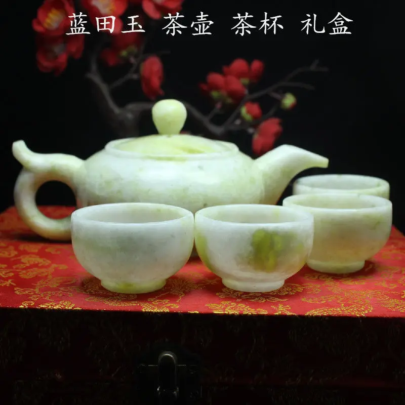 Natural-Jades-Stone-Teaset-Health-Gongfu-Teaware-Hand-Carved-Genuine ...