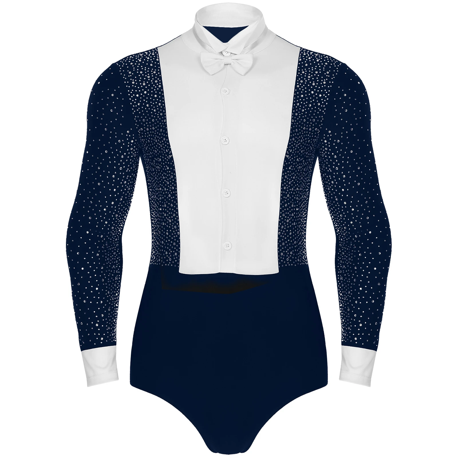 Men-Leotard-Latin-Rumba-Ballroom-Ballet-Dance-Costume-Long-Sleeves ...