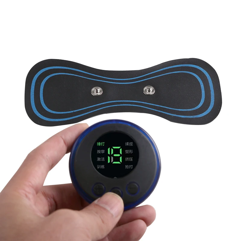 Neck Massager with LCD Display 8 Modes Self-Adhesive Gel Electric ...