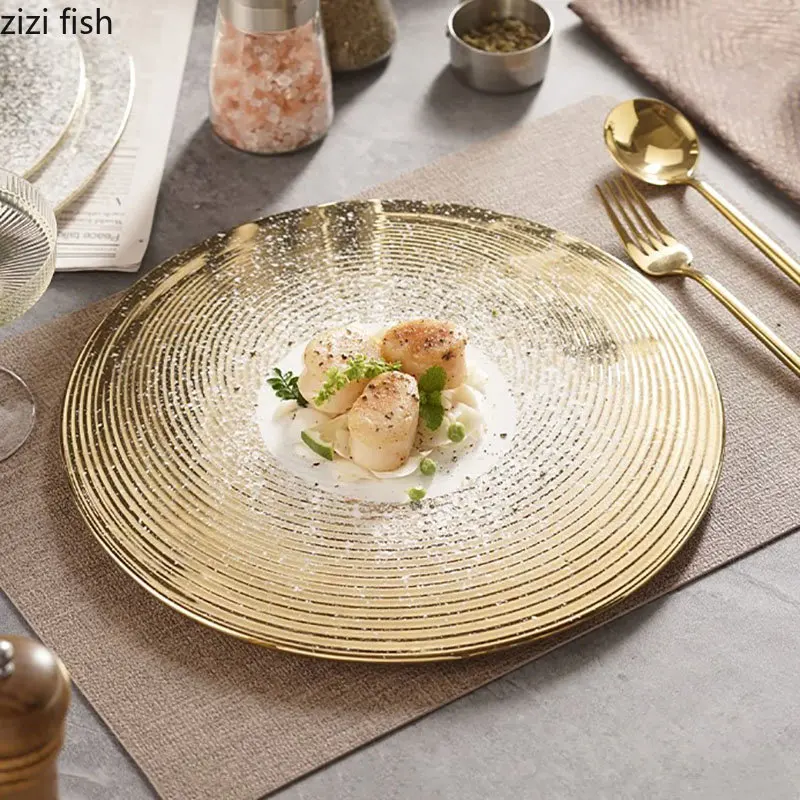 Ceramic Dinner Plate Restaurant Creative Flat Plate Steak Plate Dessert ...