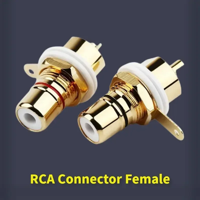 RCA-Connector-Audio-Jack-Female-Socket-Chassis-Panel-Mount-CMC-Plug-Red ...