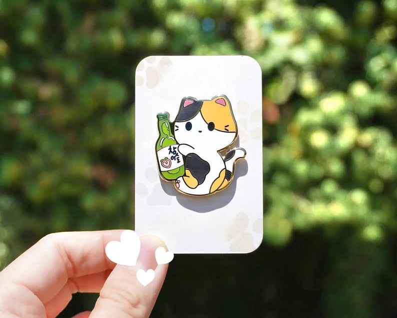 Soju Cat Enamel Pin | Calico Cat | Cute Animal - AliExpress 36