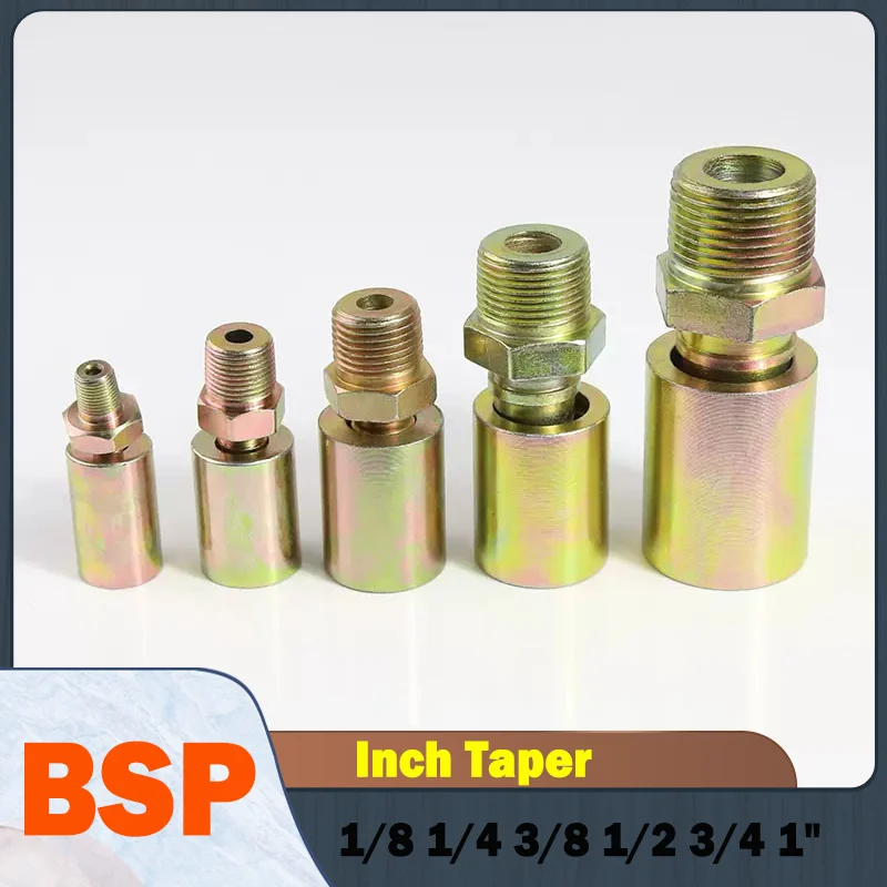 Crimping External Thread Joint 1/4" 3/8" 1/2" 3/4"1"bsp Hydraulic Cone ...
