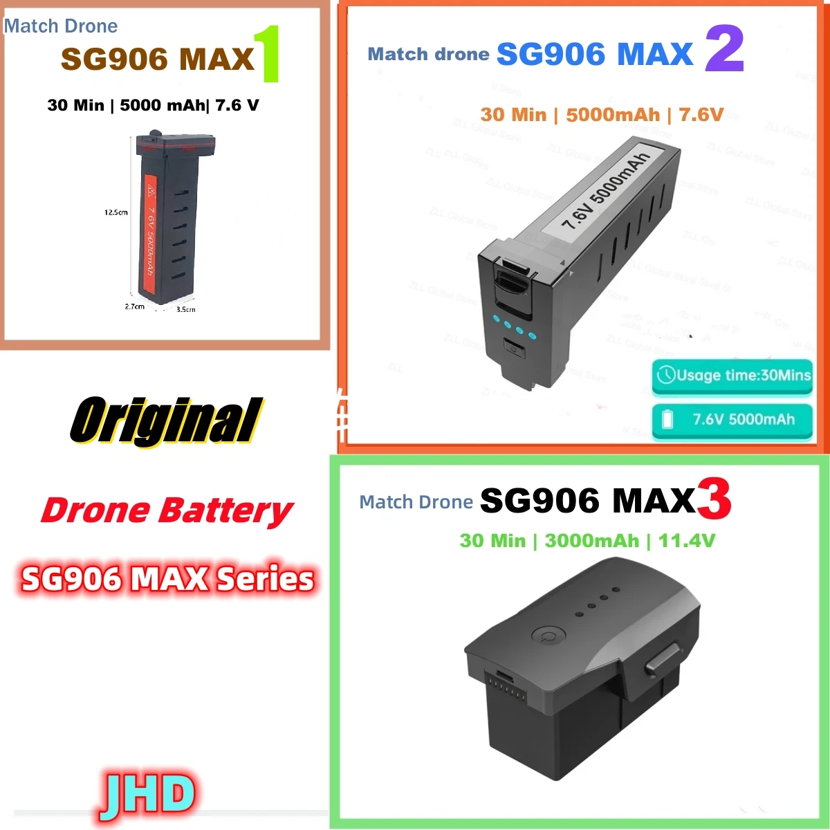 JHD-SG906-MAX2-Batteries-For-ZLL-Original-Drone-Battery-SG906-MAX ...