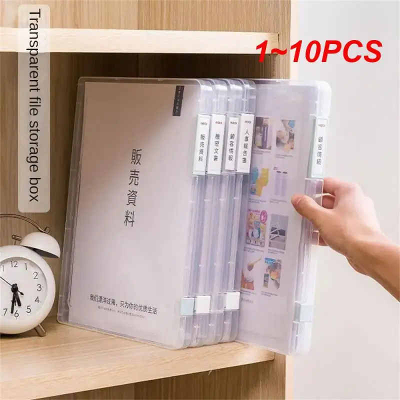 1-10PCS-Paper-Data-Sorting-File-Storage-Box-A4-File-Transparent-Storage ...
