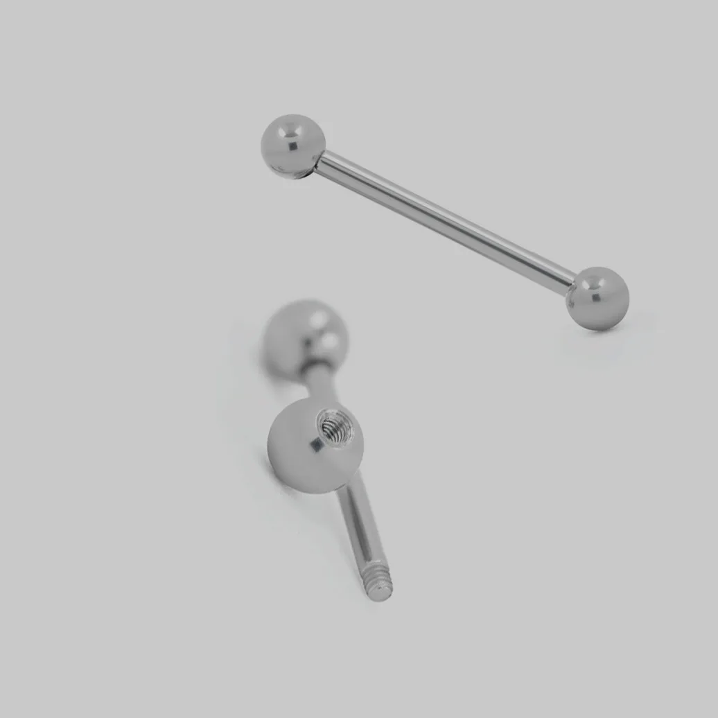 Highly Polished G23 Titanium External Thread 14g Barbell Nipple Ring ...