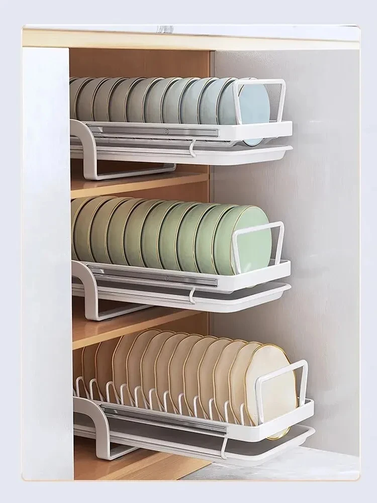 Dish-Bowl-Storage-Rack-Kitchen-Pull-out-Dish-and-Bowl-Shelf-Cabinet ...