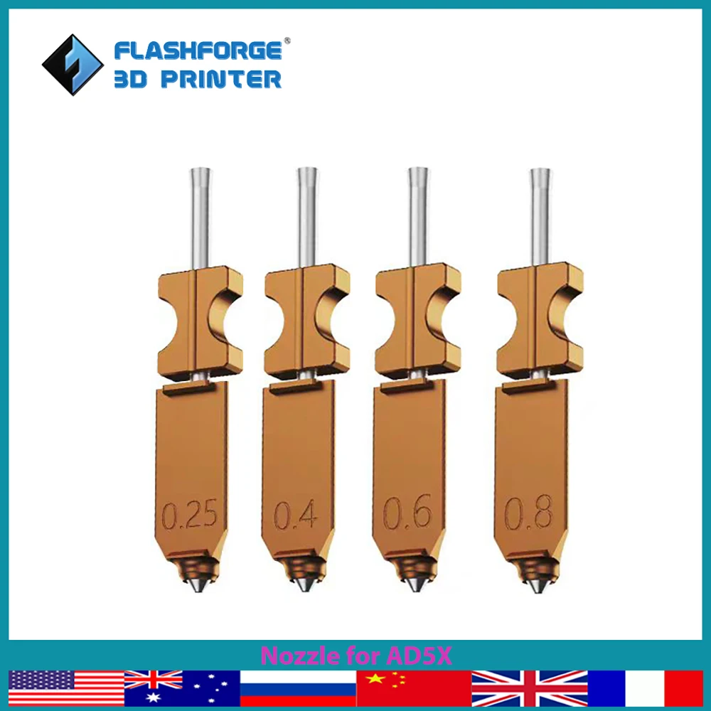 FLASHFORGE Nozzle for AD5X 3D Printer Replacement Part in Multiple ...