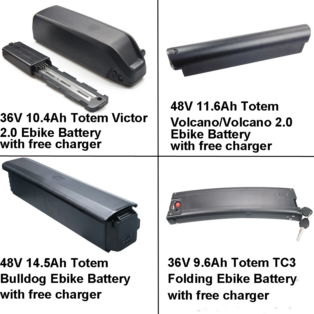 Ebike Battery 36V 9.6Ah 10.4Ah 48V 11.6Ah 14.5Ah Lithium-ion Battery ...