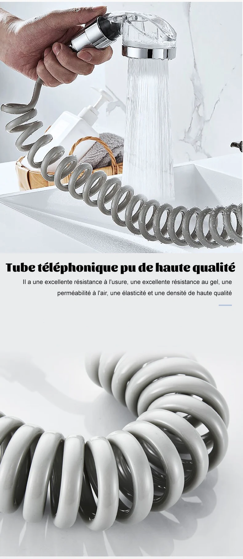 Tuyau,2 meter black--Tuyau De Pomme De Douche Flexible, Tuyau D'eau De ...