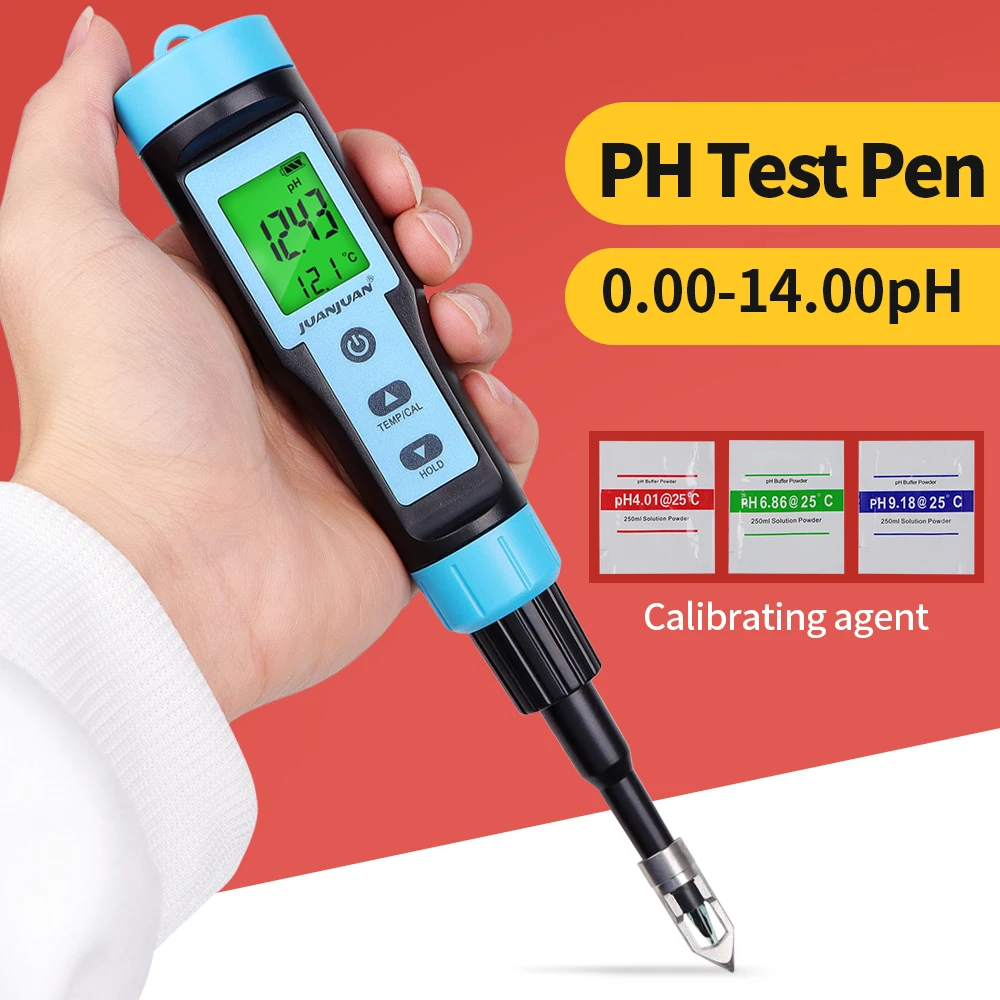 High Accuracy Food PH Meter 0.00~14.00 PH Temp Detector Digital ...