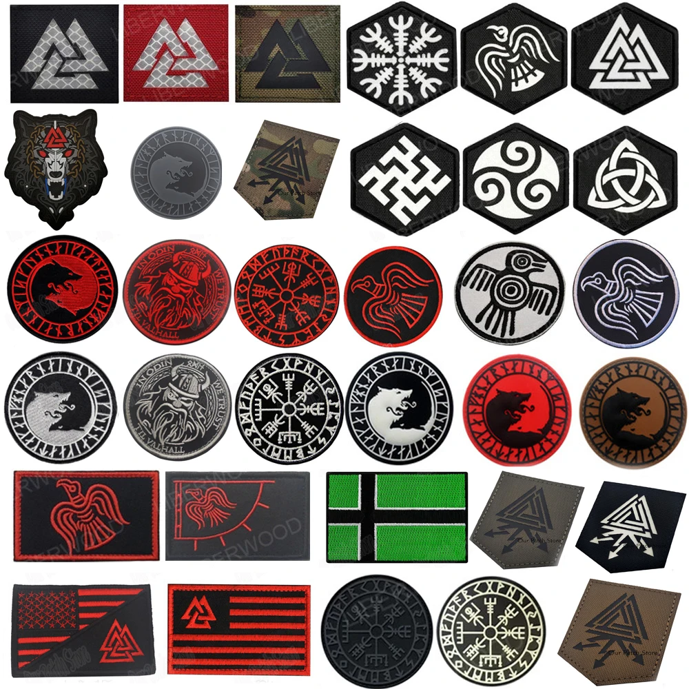 Norse Viking Compass Rune Patch Tactical Applique Compass Rune ...