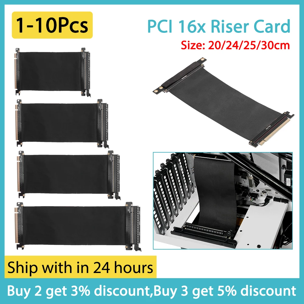 1 10 pces pci e cabo de extensão da placa gráfica 90 graus em forma de ...