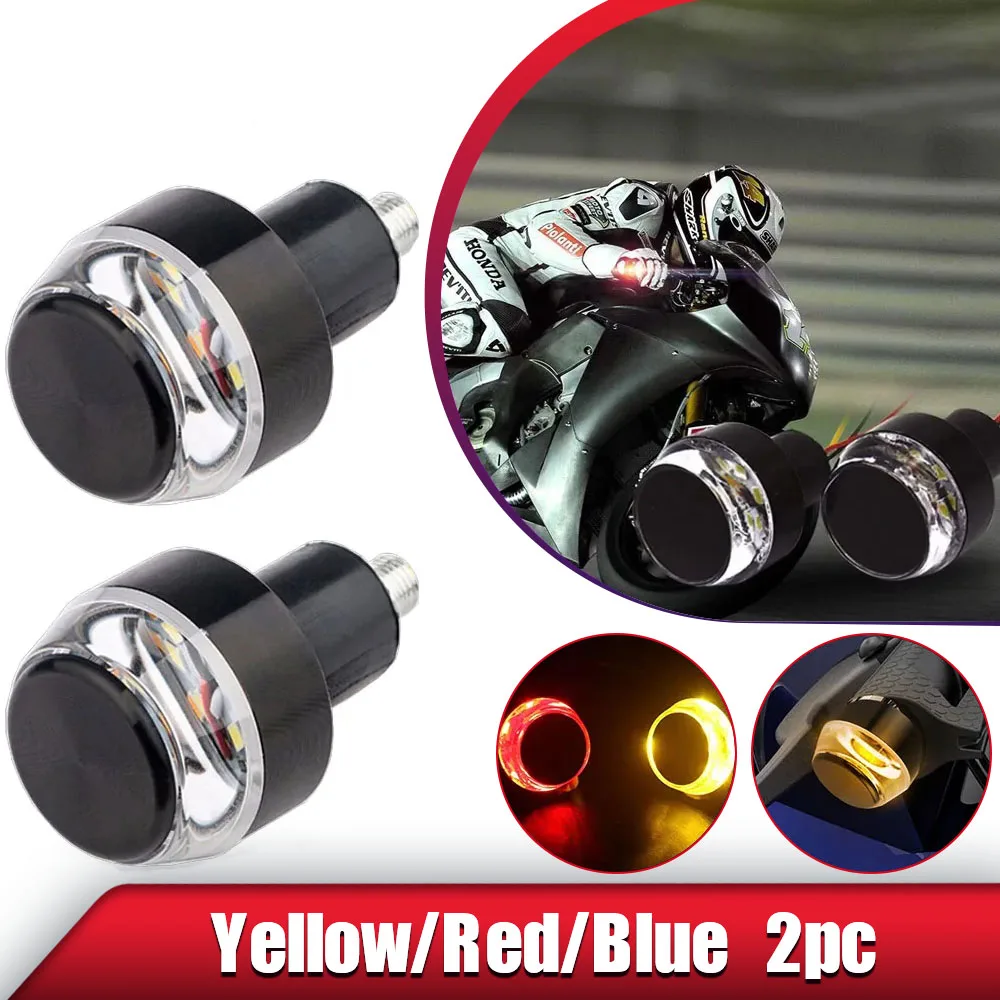 CNC-Turn-Signal-Motorcycle-Accessories-LED-Handlebar-End-Flash-for-22mm ...