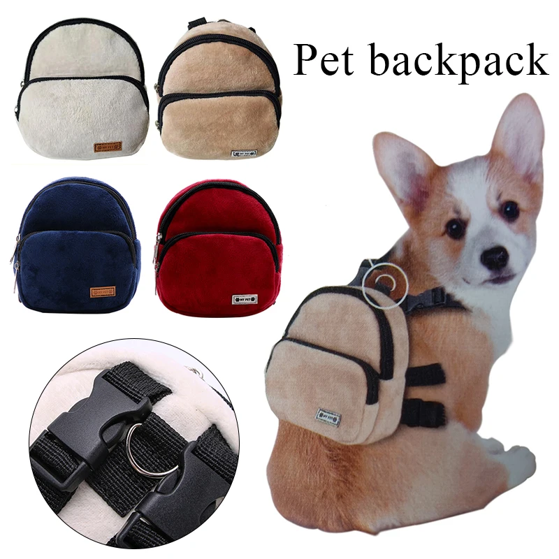Dog-Backpack-Soft-Pet-Snack-Bag-Puppy-Cute-School-Bag-Convenient-Large ...