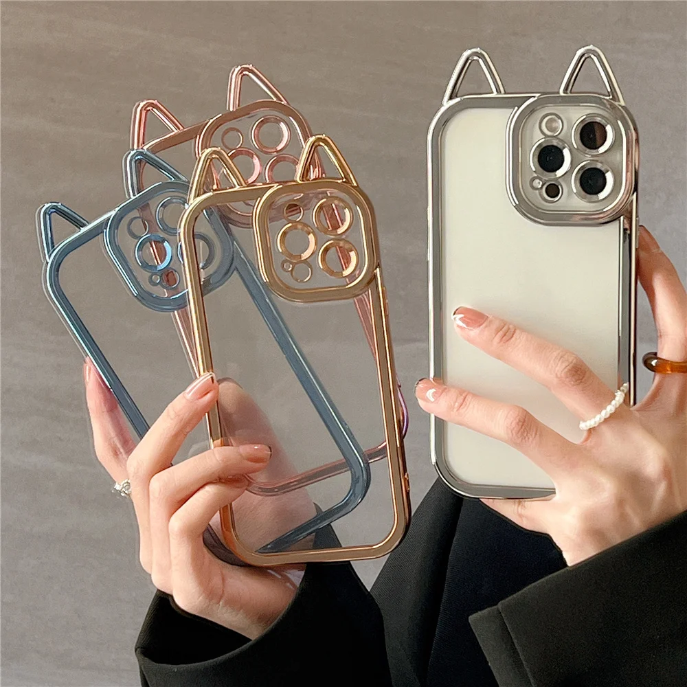 3D cute cat ear phone Case for Apple iphone x xs max XR 11 12 pro 13 ...