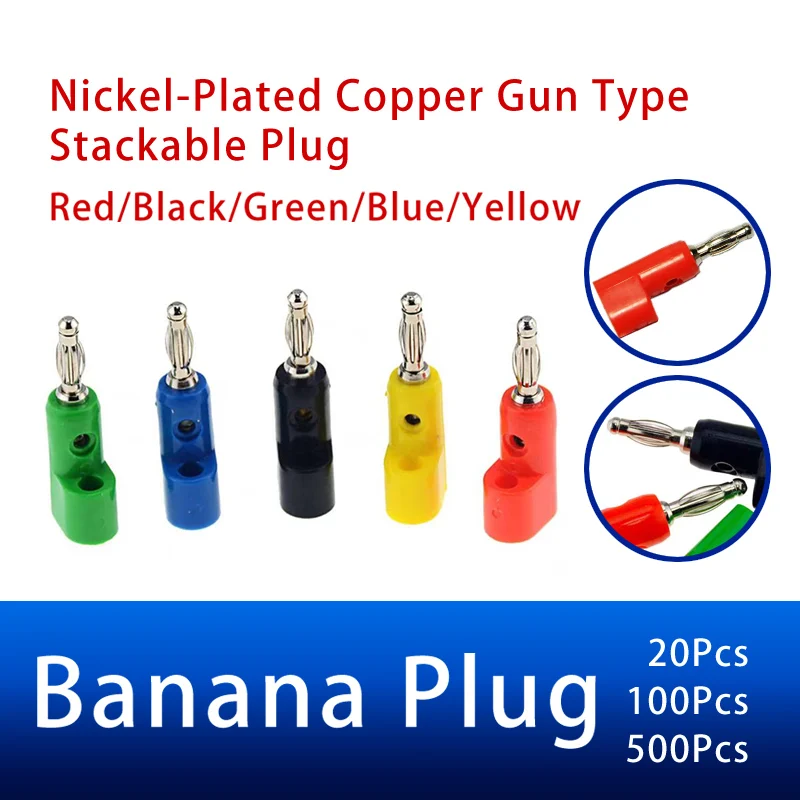 20Pcs-4mm-Banana-Plug-Nickel-Plated-Copper-Gun-Type-Stackable-Plug ...
