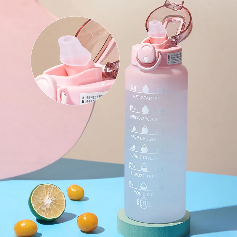 1-Liter-Motivational-Water-Bottle-With-Time-Markerreusable-Fitness ...