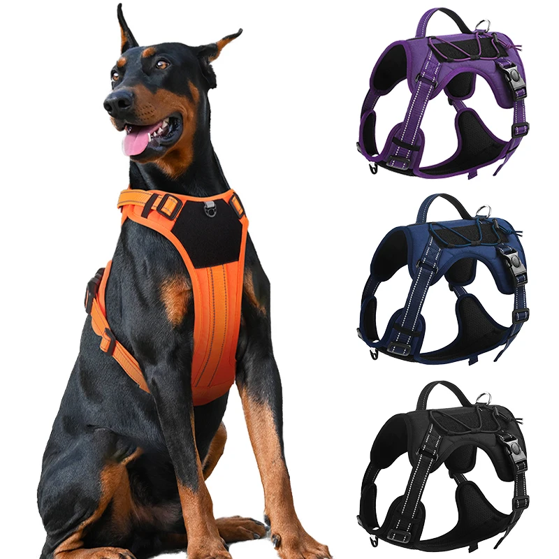 Durable-Large-Dog-Vest-Harness-Explosionproof-Tactical-Pet-Chest-Straps ...