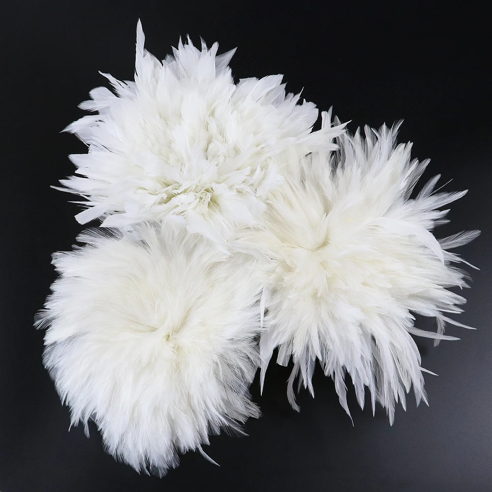 800-1000 PCS/Lot White Rooster Feathers Trim 4-8" Chicken Feather Strip ...