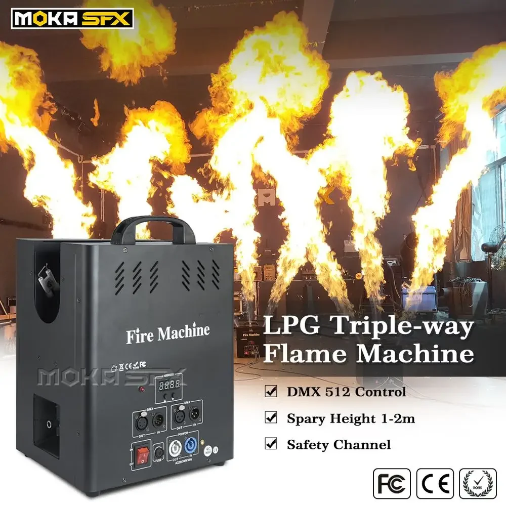 LPG-Triple-way-Flame-Projector-Stage-Effects-Strong-Flame-DMX-3-Heads ...